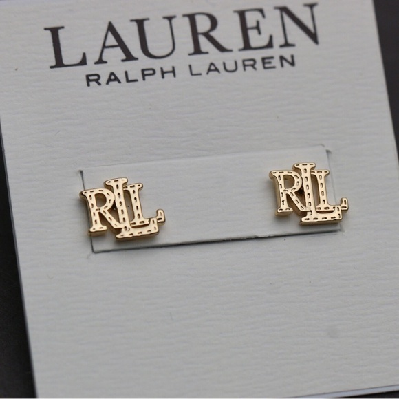 Lauren Ralph Lauren | Jewelry | Ralph Lauren Gold Logo Studs | Poshmark